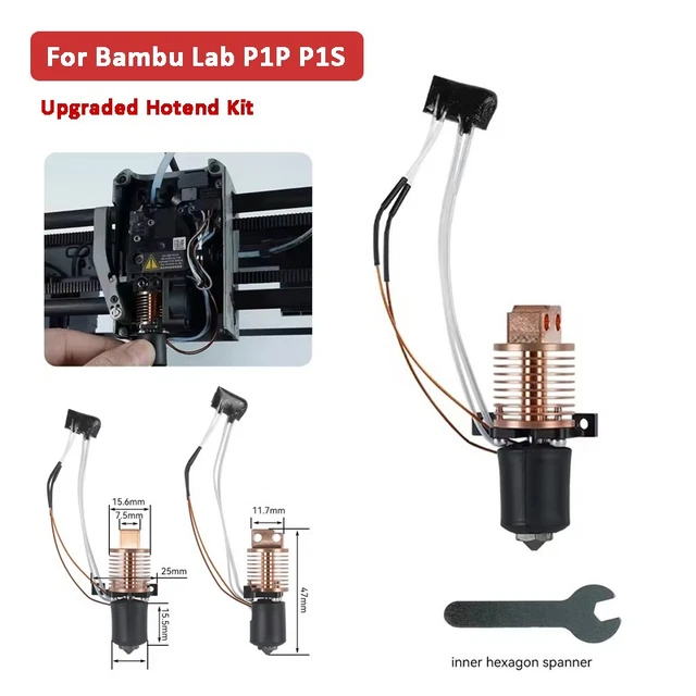 UPGRADED HOTEND KIT For Bambu Lab P1P P1S Hot End 3D Printer Spare ...