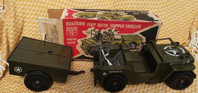 VINTAGE ACTION MAN Cherilea Military Jeep And Trailer Boxed 1970's £120 ...