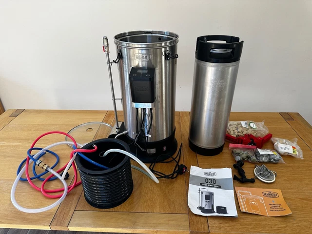 GRAINFATHER G30 WITH wort chiller used twice + MANGROVE JACKS 19L keg ...