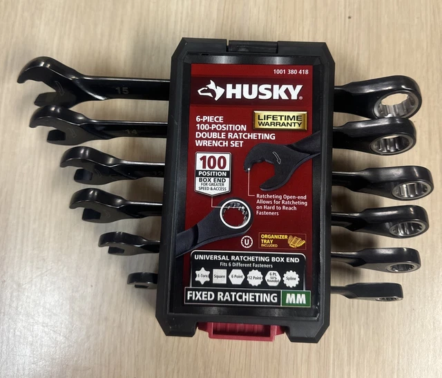 HUSKY 100 POSITION DOUBLE Ratcheting Wrench Set SAE 6 Piece 60.00 PicClick