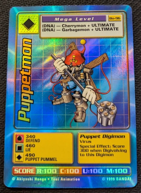 DIGIMON DIGI BATTLE Series 2 BO-96 Puppetmon LP Holo EUR 21,68 ...