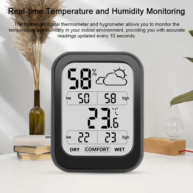 LCD DIGITAL TERMÓMETRO Higrómetro Soporte °C/°F Conmutación para ...