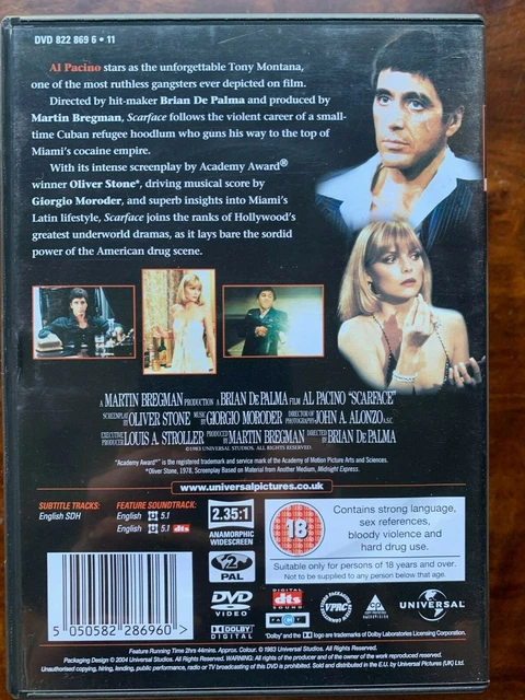 SCARFACE DVD 1983 Al Pacino Drug Dealer Gangster Film Classico EUR 13 ...