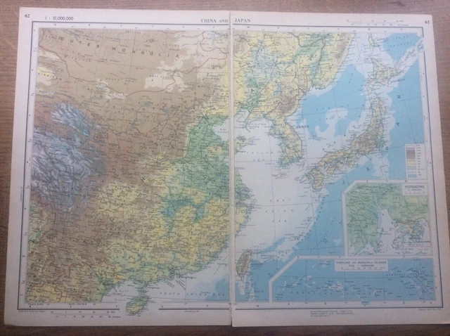 VINTAGE 1951 MAP 20x15 inch taken from The Oxford Atlas China & Japan £ ...