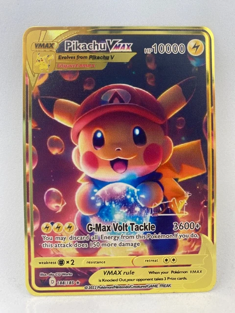 POKÉMON KARTE PIKACHU Vmax Kind Geschenk Geburtstag Gold Metall Super ...