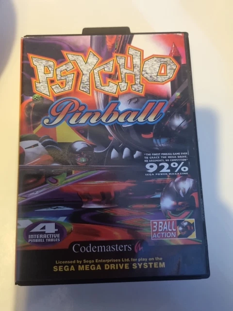PSYCHO FLIPPER MEGA Drive Codemasters Megadrive Sega komplett verpackt ...