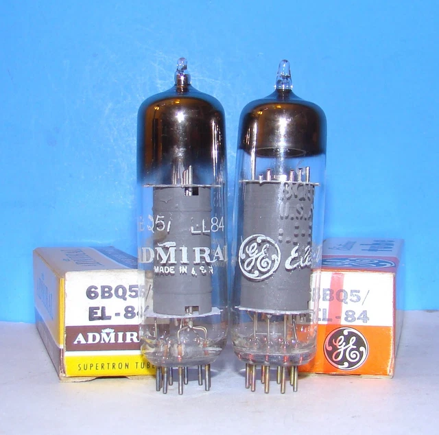 6BQ5 EL84 NOS GE vintage radio audio amplifier vacuum tubes 2 valves ...