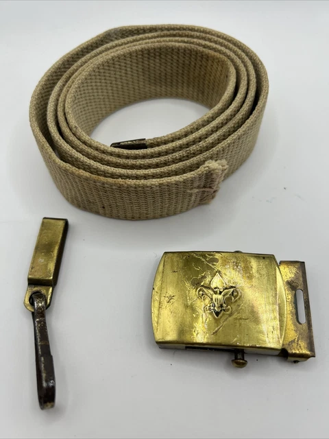 VINTAGE BSA / Boy Scouts Tan/faded Green Belt Retro Rare Boy Scouts Of ...