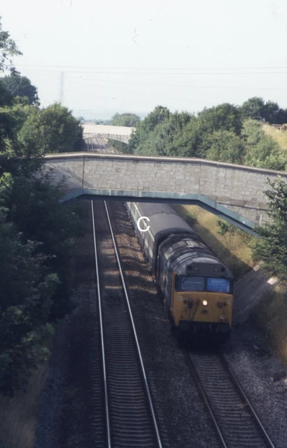 35MM SLIDE BRITISH Railway Br Diesel Class 50 - 50011 At Dunball 18/07 ...