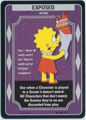 2003 WIZARD SIMPSONS Trading Game Card Lisa Simpson Exposed #144 Card ...