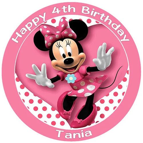 MINNIE MOUSE EDIBLE Cake Decoration Cake Topper Image Birthday Party ...
