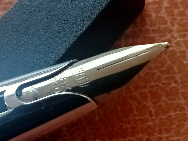 STYLO PLUME WATERMAN dg argent massif plume or, agrafe laquée noir EUR ...