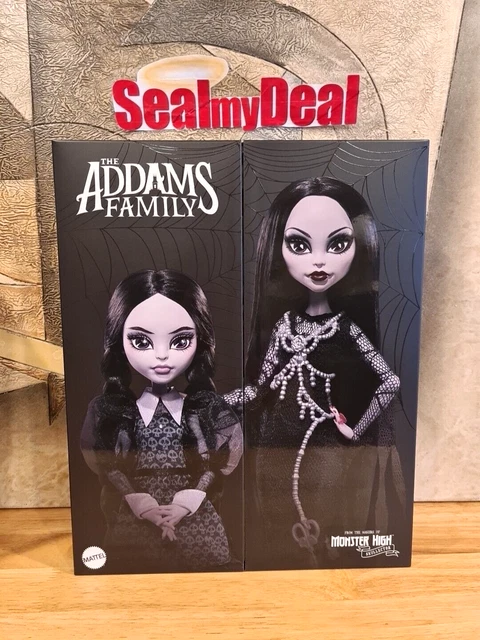 MONSTER HIGH SKULLECTOR Addams Family Morticia & Wednesday Doll Two ...