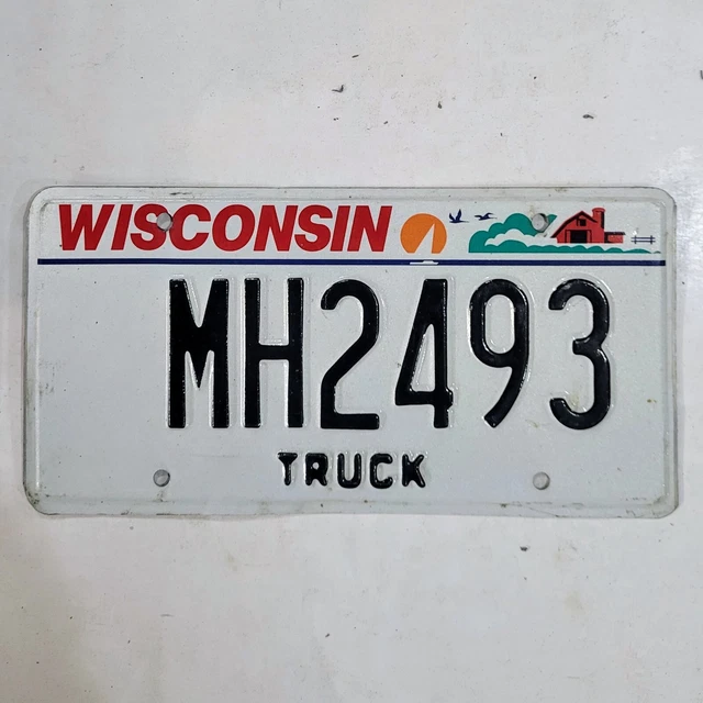 WISCONSIN TRUCK LICENSE Plate 🔥Free📬🔥 Mh2493 ~ America's Dairyland Wi ...