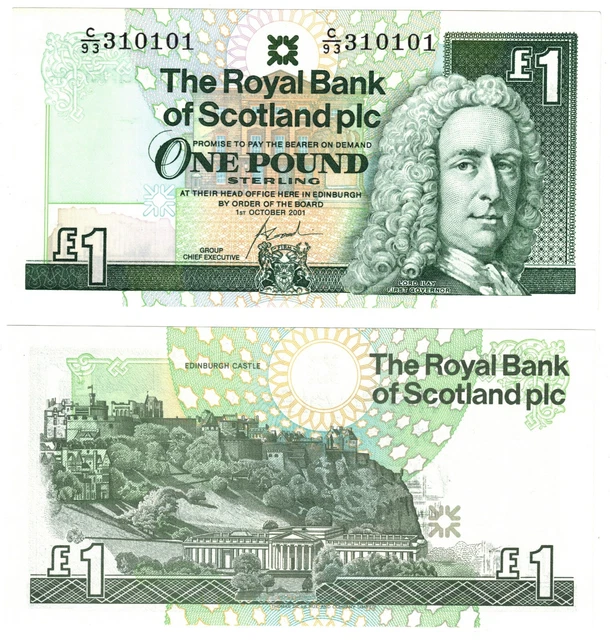 2001 SCOTLAND 1 Pound Royal Bank P351e Banknote UNC $6.48 - PicClick CA