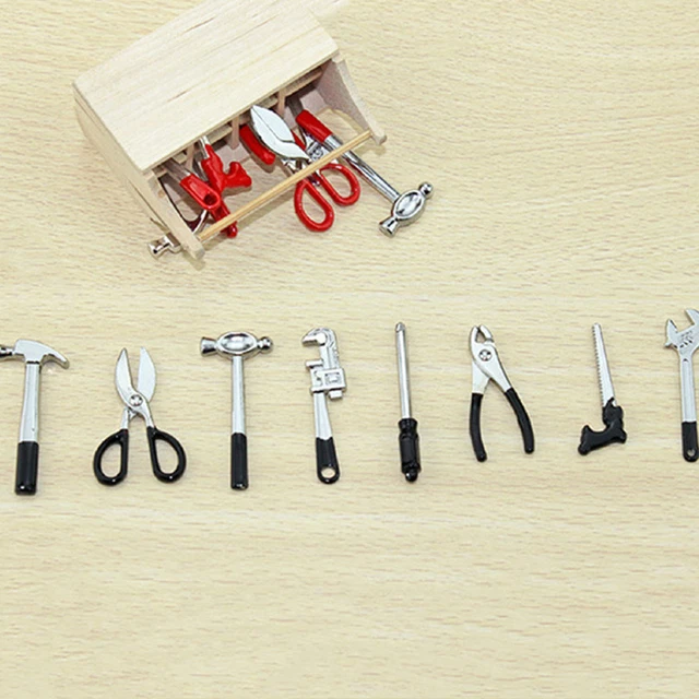 DOLLHOUSE MAINTENANCE KIT Tiny Realistic Tools Miniature Repair Tool ...
