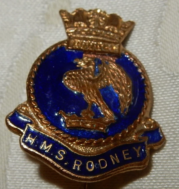WW2 HMS RODNEY Marine Royale Chérie Insigne Militaire Naval World War ...