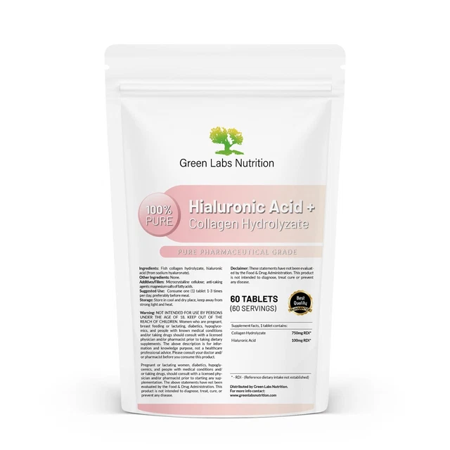 ACIDE HYALURONIQUE + Hydrolysat de Collagène Marin Hydratation Peau Anti-Âge EUR 9,99 - PicClick FR