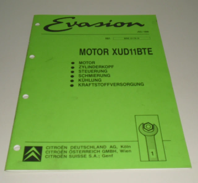 MANUEL D'ATELIER CITROEN Evasion Moteur XUD11BTE EUR 22,32 - PicClick FR