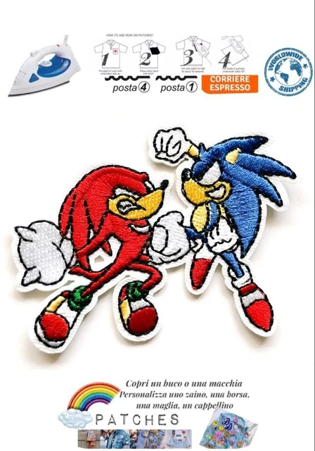 PATCH SONIC THE Hedgehog videogame Knuckles Echidna iron on toppa ...