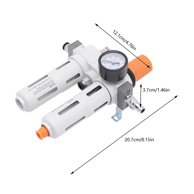 AIR PRESSOR OIL Water Separator Regulator Pressure Gauge f/ Tire ...