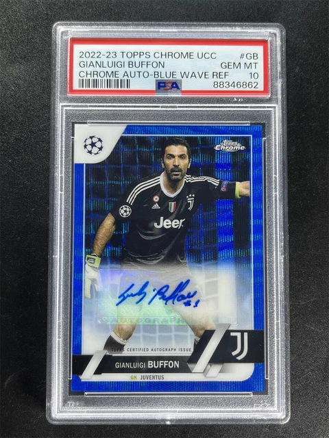 2022-23 TOPPS CROMO Gianluigi Buffon #CA-GB Blue Wave automático/75 PSA ...