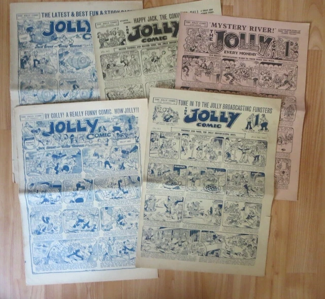 VINTAGE 1930'S &THE JOLLY COMIC" BRITISH WEEKLY NEWSPAPER COMICS LOT ...