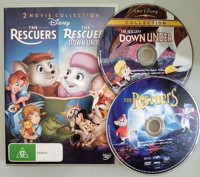 2 MOVIE COLLECTION The Rescuers & the Rescuers Down under - DVD, R4 ...