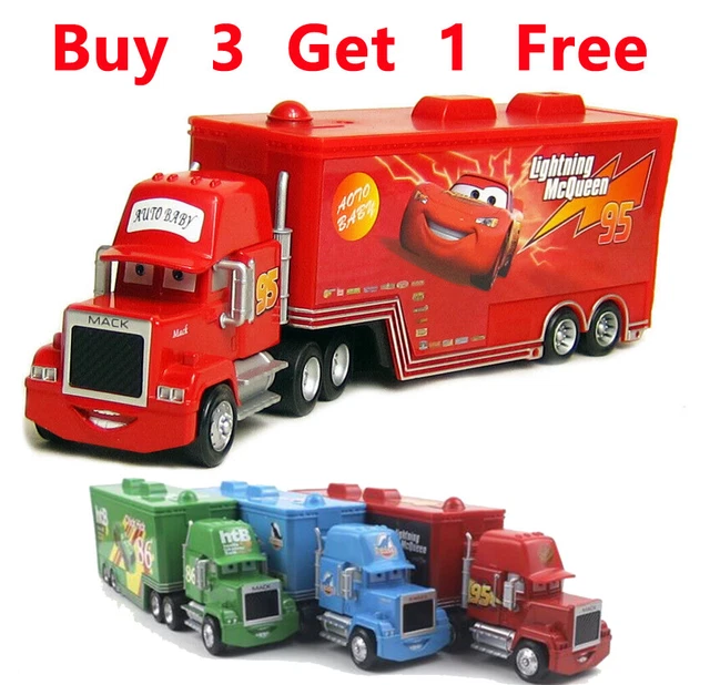 Disney Pixar Cars Lightning Mcqueen Mack Truck And Car 155 Diecast Toys Car Loose 2190