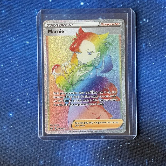 MARNIE 208/202 SWORD & Shield Base Full Art Rainbow Rare Pokemon Card £16.13 - PicClick UK