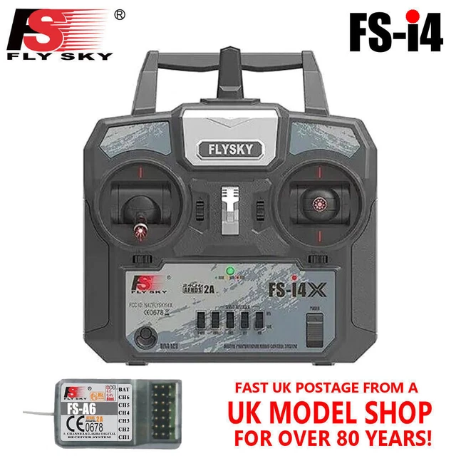 FLYSKY FS-I4X RADIO Control RC Stick Transmitter Receiver 6 Channel W ...