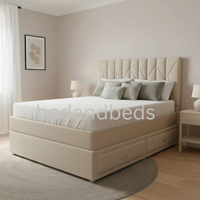 DIVAN BED ORTHOPAEDIC SET WITH MATTRESS AND HEADBOARD 3FT 4FT6 Double ...