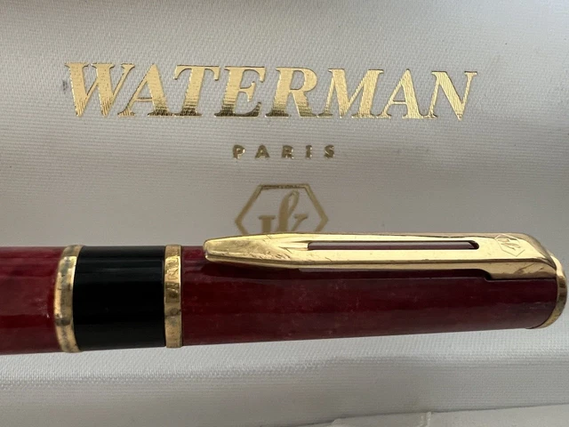 WATERMAN STYLO-PLUME SPHÈRE Roller Laque Laureat Marbré Rouge Bordeaux ...