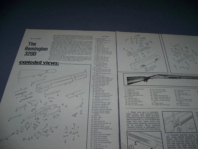 REMINGTON MODEL 3200 (12 Ga.) Shotgun..details/Exploded View (840W) £11 ...