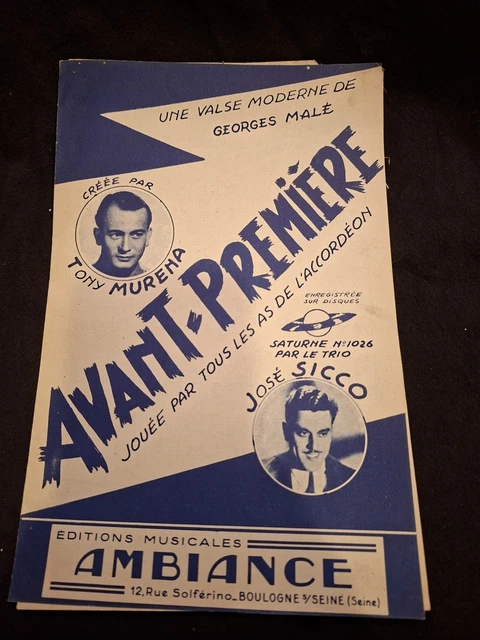 PARTITURA AVANTE PRIMA Murena Sicco EUR 16,05 - PicClick IT