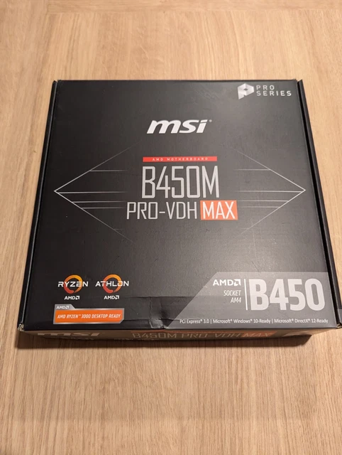 MSI B450M PRO-VDH MAX, AMD AM4 B450 Micro ATX Motherboard £35.00 ...