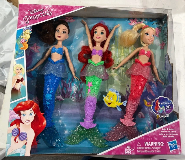 DISNEY PRINCESS THE Little Mermaid Ariel and Sisters 3 Pack Mermaid ...