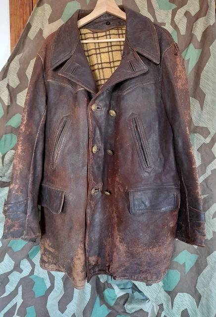 WW2 GERMAN Kriegsmarine ,U-boat Leather Deck Jacket £75.00 - PicClick UK