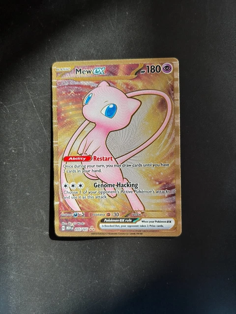 POKEMON CARD MEW ex 205/165 Metal Gold Pokèmon 151 Rara Full Art Mint ...