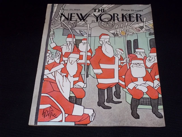 1965 DECEMBER 25 The New Yorker Magazine Beautiful Santa Cover Art - H ...