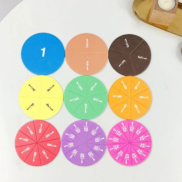 51X CIRCULAR FRACTIONS Tiles Numbered Toys Children Educational Math ...