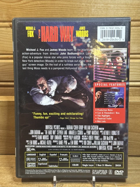 THE HARD WAY (DVD, 1991, Bilingual, Widescreen) Michael J. Fox, James ...