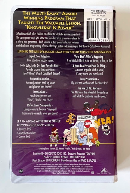 GRAMMAR ROCK VHS 25th Anniversary Collection Clamshell £5.40 - PicClick UK