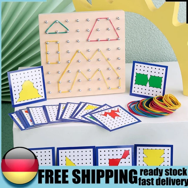 WOODEN GEOBOARD MONTESSORI Toy Matrix 8x8/7x7 Educational Toys for ...