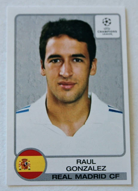 PANINI SOCCER STICKER Card RAUL GONZALEZ No. 2001/2002 16 Champions ...