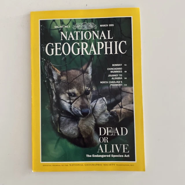 NATIONAL GEOGRAPHIC MAGAZINE Endangered Species March 1995 Vol 187 #3 £ ...