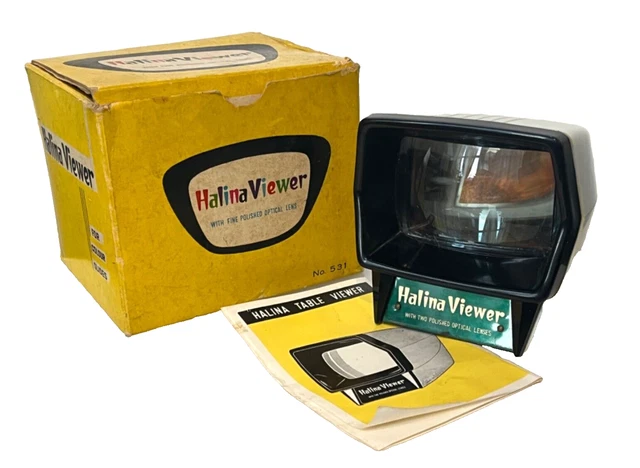 60S/70S HALINA MINI 35mm SLIDE VIEWER POLISHED GLASS LENS No.531+BOX ...