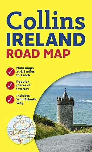 IRELAND ROAD MAP: Folded road map, Collins Maps £12.00 - PicClick UK
