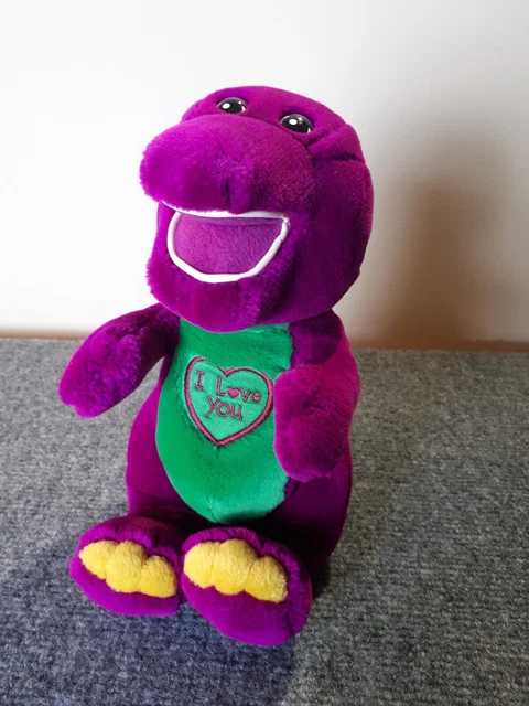 BARNEY PURPLE DINOSAUR 10” Plush Sings “I Love You" Vintage Toy Lyons ...