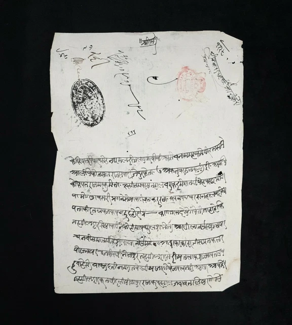 INDE ROYAL MANUSCRIPT Firman Signé Document Indien Calligraphie ...